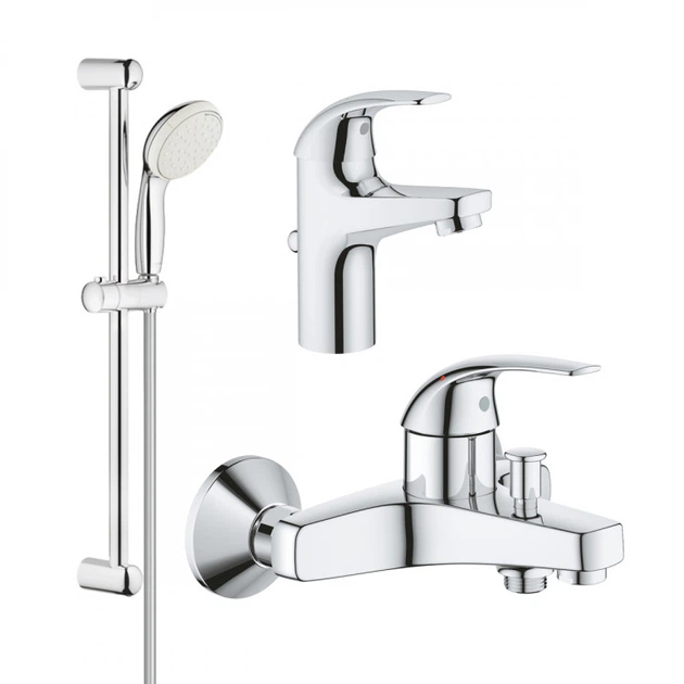 Набір змішувачів для ванної GROHE Curve хром латунь UA122217S0A – фото ...