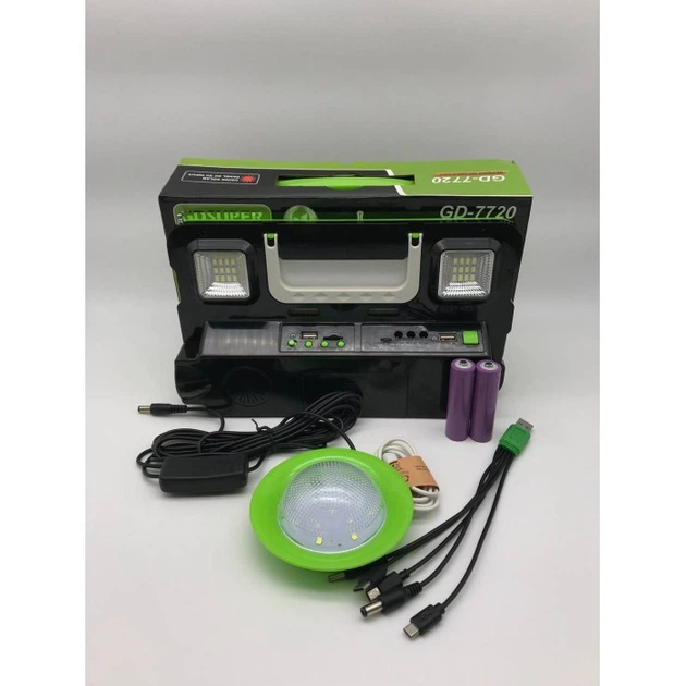 Фонарь портативный на солнечной батарее Gdtimes Gd 7720 солнечная зарядная станция 1 лампочка
