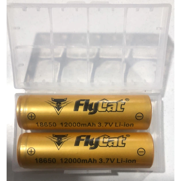 Акумуляторна Li-ion батарея 18650 12000мАг 3,7V 2 шт FlyCat Золота (kt-64422) – фото, відгуки ...
