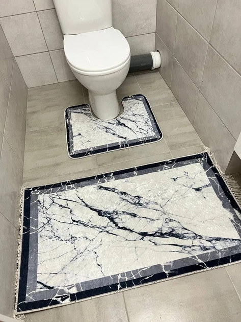 Набір килимів для ванної кімнати білий фото отзывы характеристики в интернет магазине