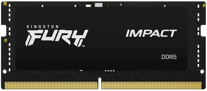 Оперативная память Kingston Fury SODIMM DDR5-4800 16384MB PC5-38400 Impact 1Rx8 Black ...