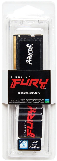 Оперативная память Kingston Fury SODIMM DDR5-4800 16384MB PC5-38400 Impact 1Rx8 Black ...
