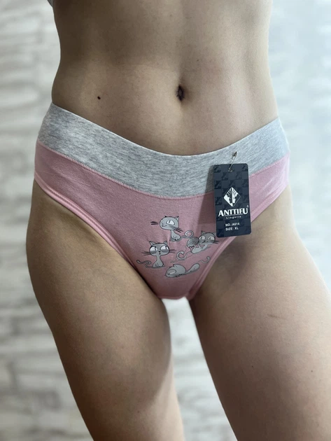 Натуральні бавовняні трусики з утяжкою живота Кошенята, сліпи розові ANTTIFU-AБ14Р-S – Брендовий ...