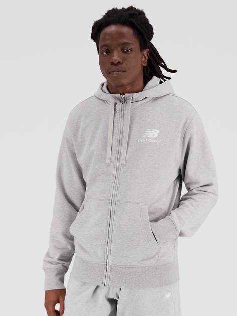 Толстовка New Balance Essentials Stacked Logo FZ MJ31536AG S Серая ...