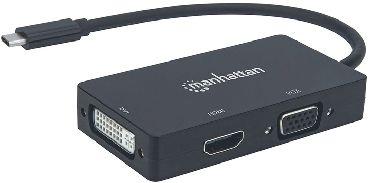 Док-станция Manhattan USB3.1 Type-C - HDMI+DVI-I+VGA Black (152983_WV ...