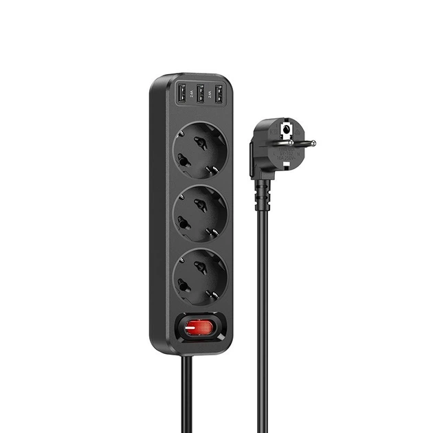 Сетевое зарядное устройство Hoco NS2 3-position extension cord socket ...