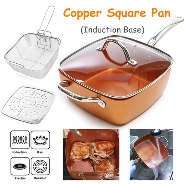 Медная сковорода 5 в 1 Copper Cook Deep – купить онлайн на ROZETKA