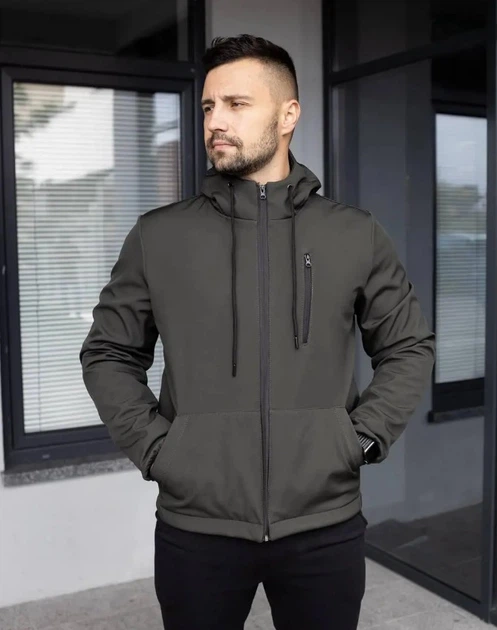 Чоловіча куртка soft-shell XL хакі 00077 – Брендовий одяг | ROZETKA
