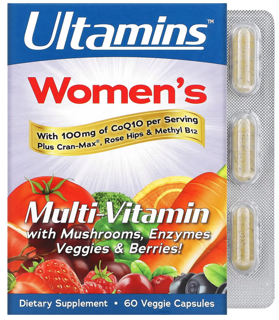 Женский мультивитаминный комплекс 60капс. "Ultamins" с CoQ10, грибами ...