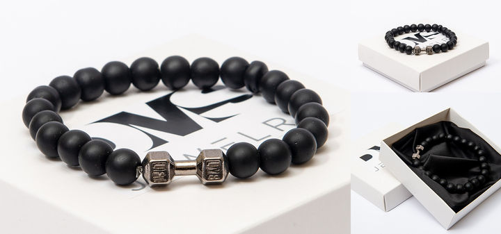 Браслет мужской DMS Jewelry из шунгита с гантелью STRONGMAN'S BRACELET ...