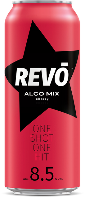 Упаковка слабоалкогольного напитка Revo Cherry Alco Energy 8.5% 0.5 л x ...
