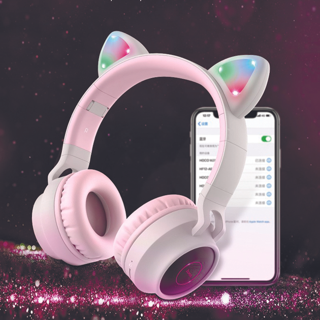 Детские беспроводные наушники кошачьи ушки HOCO 27W -BL5 Cat Ear ...