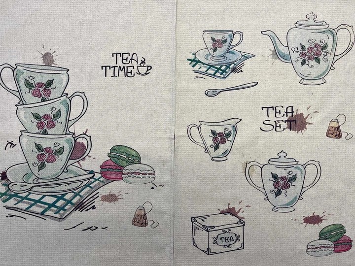 Набір кухонних лляних рушників вафельних Чаювання 50х70 2 шт купити онлайн на Rozetka