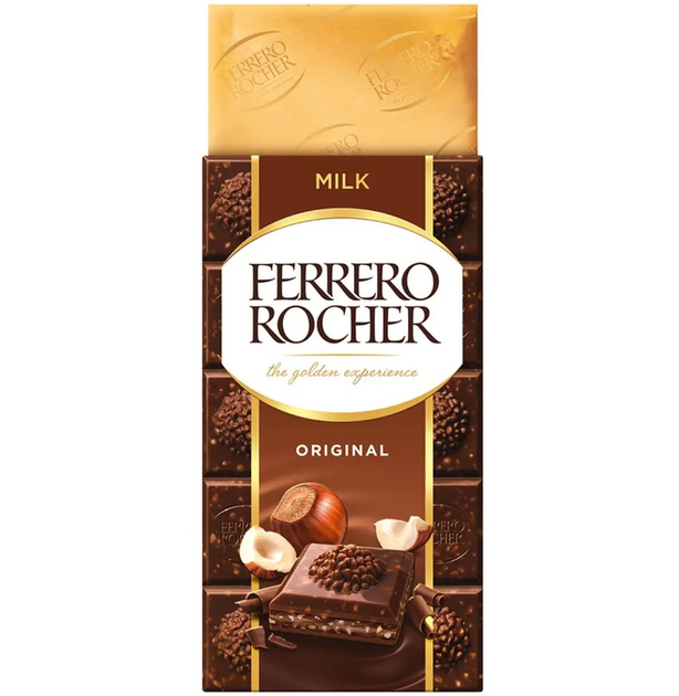Шоколадка Ferrero Rocher Haselnuss Original зі шматочками фундуку та ...