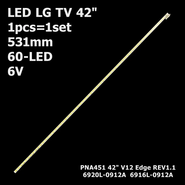 LED підсвічування LG TV 42" 60-led 531mm V12 Edge REV1.1 6920L-0912A ...
