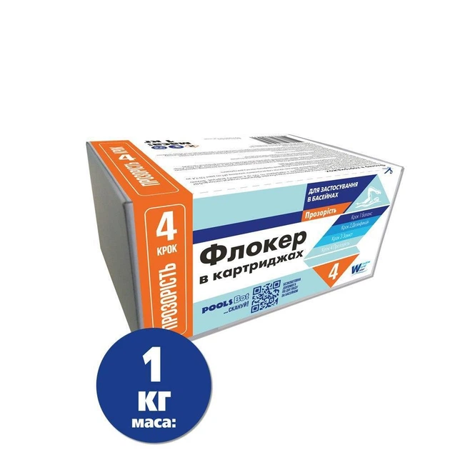 Средство для прозрачности воды в бассейне Флокер в картриджах WWW 1кг ...