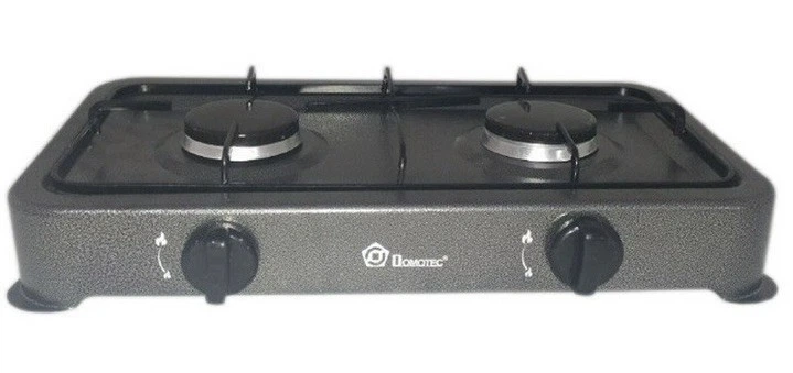 Настольная газовая плита Domotec MS-6662/4063 на 2 конфорки Серая ...