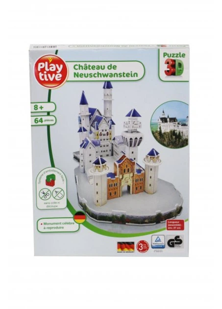 3D пазлы Play tive "Замок Нойшванштайн", 60 штук, 26,8 см IL-10344 ...