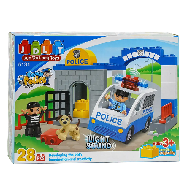 Конструктор с большими деталями JDLT Полицейский участок 28 деталей – низкие цены, кредит ...
