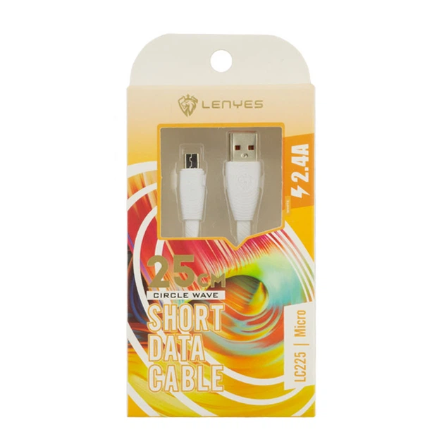 Кабель высококачественный Lenyes LC225 USB - MicroUSB 0.25М Белый – фото, отзывы, характеристики ...