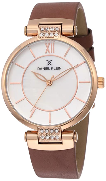 Женские турецкие часы DANIEL KLEIN DK12079-3 Белые с золотистым/светло ...