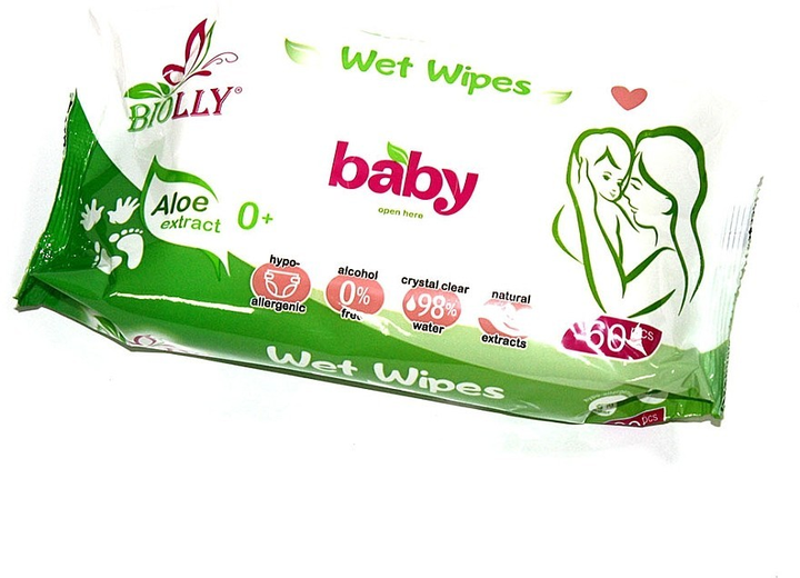 Влажная салфетка для детей BIOLLY 60шт – Безопасно. Удобно. ROZETKA