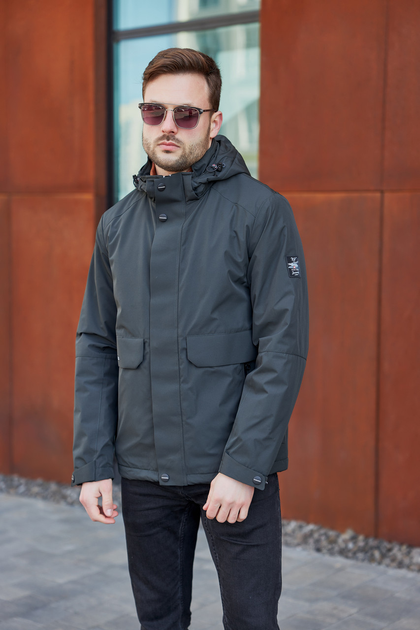 Мужская демисезонная куртка Black Vinyl ТС23-2213 Хаки, 46 – низкие ...