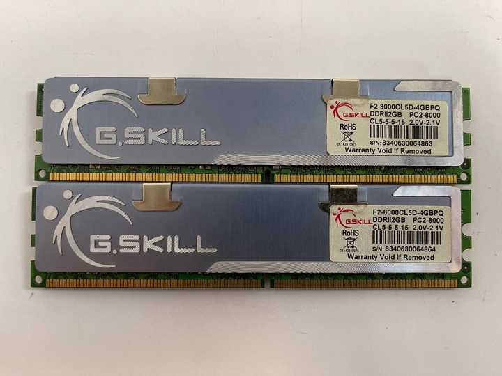 Оперативная память G Skill Ddr2 4gb Kit 2 2gb 1000mhz Pc3 8000 Б У