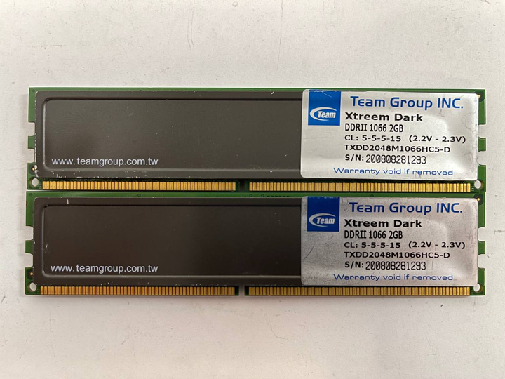 Оперативная память Team Ddr2 4gb Kit 2 2gb 1066mhz Pc3 8500 Б У