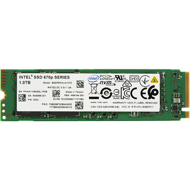 SSD накопитель M.2 PCI-E (2280) 1TB Intel 670P (SSDPEKNU010TZ) – фото ...