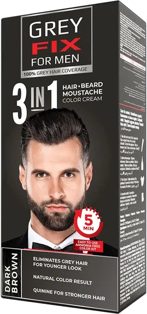 Краска для волос для мужчин GreyFix For Men 3in1 темно-коричневая 40 мл (3800013554821) – купить ...
