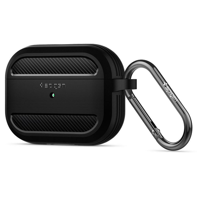 Чехол с карабином Spigen Rugged Armor для AirPods Pro Matte Black ...