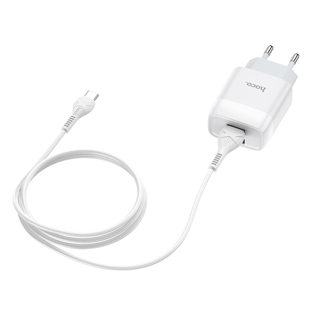 МЗП Hoco C73A Glorious dual port charger set ( Type-C ) ( EU ) White ...