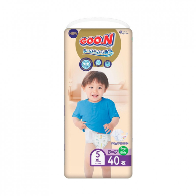 Подгузники GOO.N Premium Soft 12-20 кг размер XL на липучках 40 шт ...