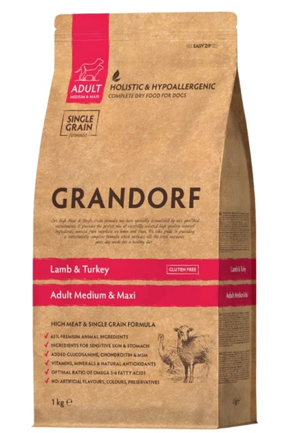 Сухой корм для собак Grandorf Adult Medium Breed ягненок с рисом 1 кг ...