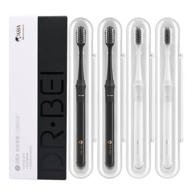 Набор зубных щеток Dr. Bei Pasteur Toothbrush Bamboo Clean Edition 4 шт ...