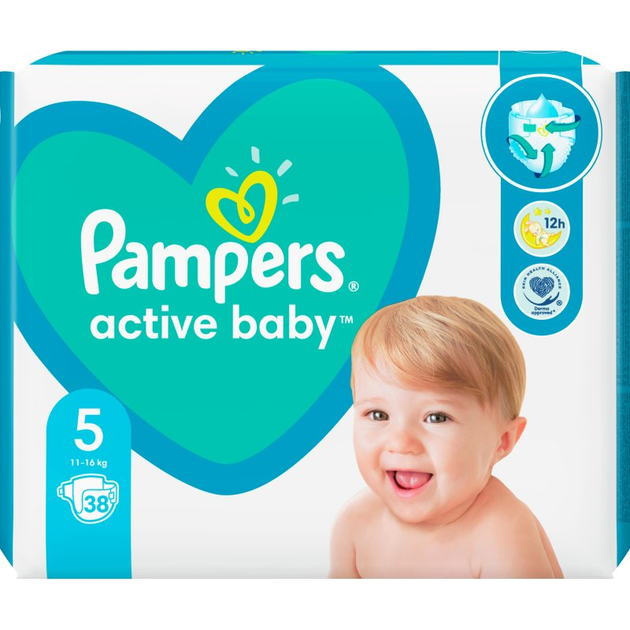Подгузник Pampers Active Baby Размер 5 (11-16 кг) 38 шт (8006540207796 ...
