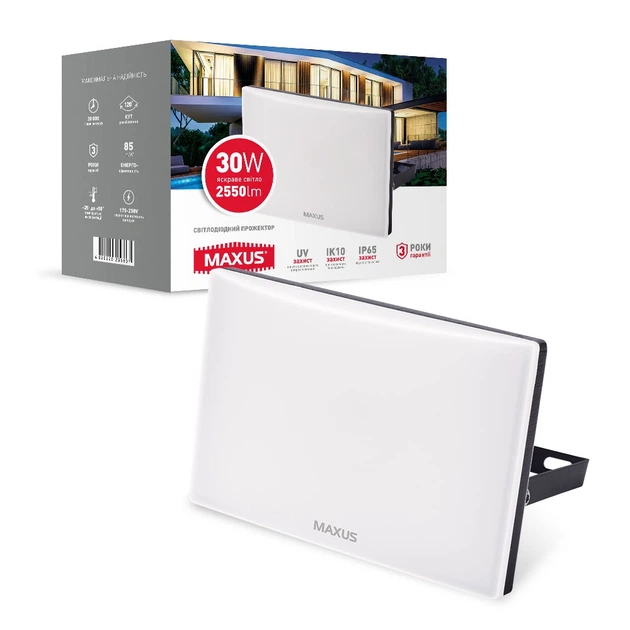 Прожектор MAXUS FL-03 30W, 5000K Black (1-MFL-03-3050-BK) – фото ...