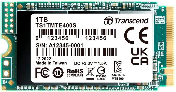 SSD диск Transcend 400S 1TB NVMe M.2 2242 PCIe 3.0 x4 3D NAND TLC (TS1TMTE400S) – фото, отзывы ...