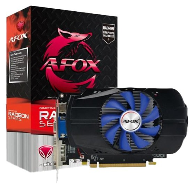 Видеокарта Radeon R7 350, AFOX, 4Gb GDDR5, 128-bit, VGA/DVI/HDMI, 800/ ...