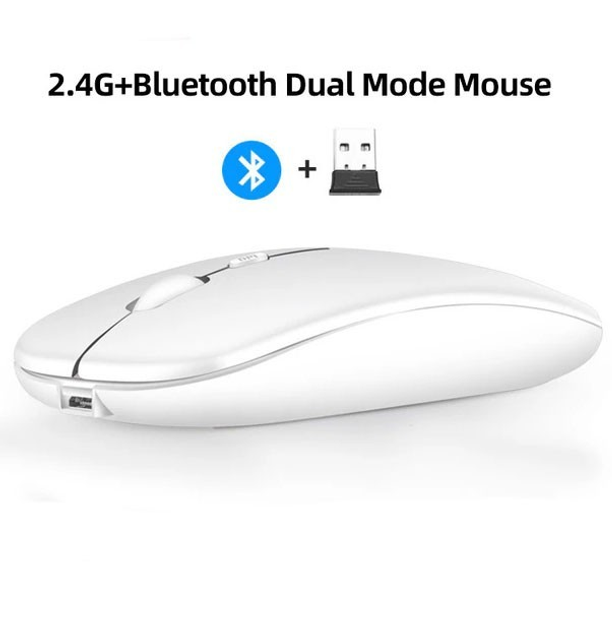 Беспроводная мышь LED Tонкая Перезаряжаемая (Bluetooth 5.1 и 2.4G ...