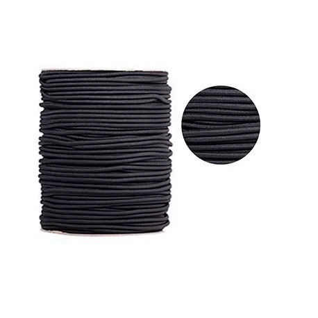 Эластичный шнур резинка усиленный 3мм Черный (от 1м) / Шнур резинка ...