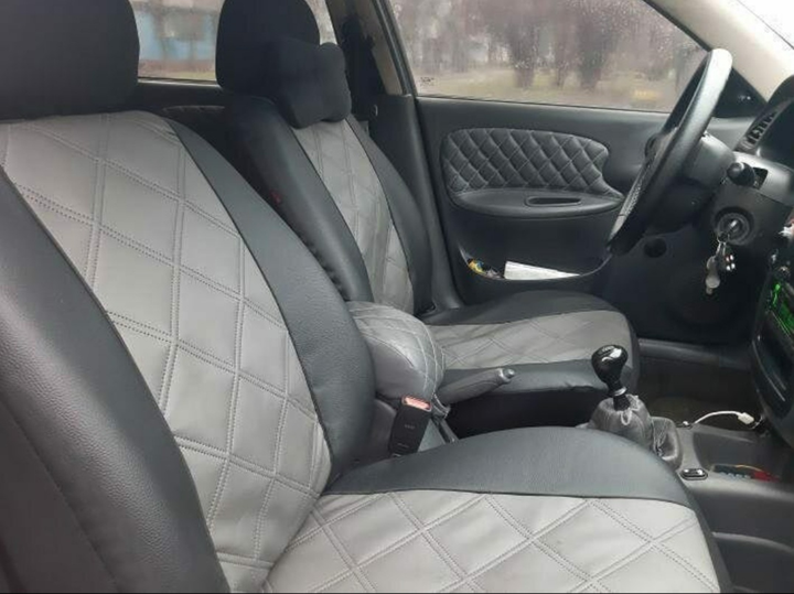 Авточехлы для Peugeot 307 (2001-2008) Pok-ter еко кожа Elit серые (на ...