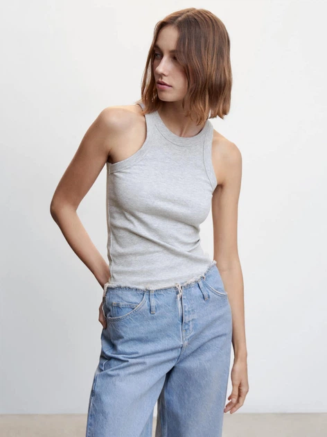 Майка Mango Boni 47987877-94 XXS Сіра (8445922217587) – Брендовий одяг ...