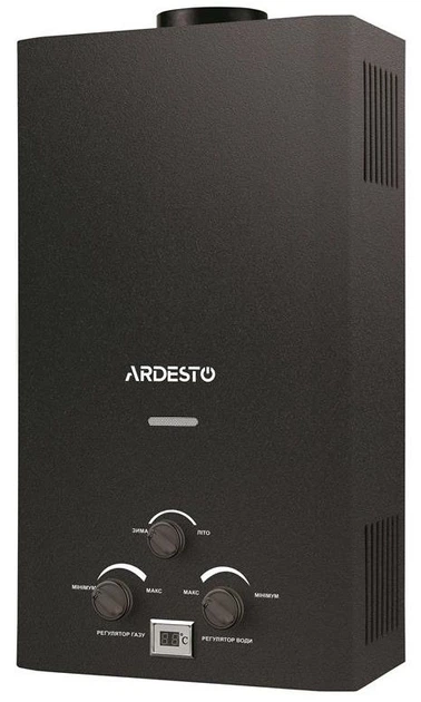 Газова колонка Ardesto X1, 10 л/хв., 20 кВт, розпалювання від батарейок, дисплей, чорний – фото ...