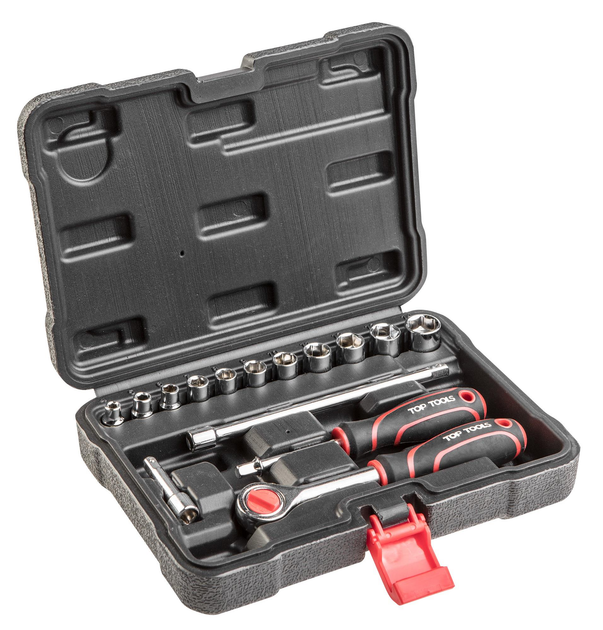 Набор торцевых гаечных ключей Top Tools 1/4" 15 предметов 38D525 – фото ...