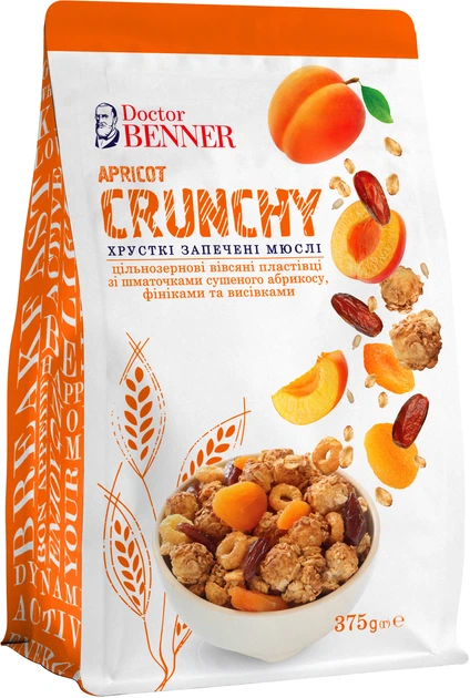 Кранчі Doctor Benner Кранчі Абрикосові 375 г (4820132581460) – купити в ...