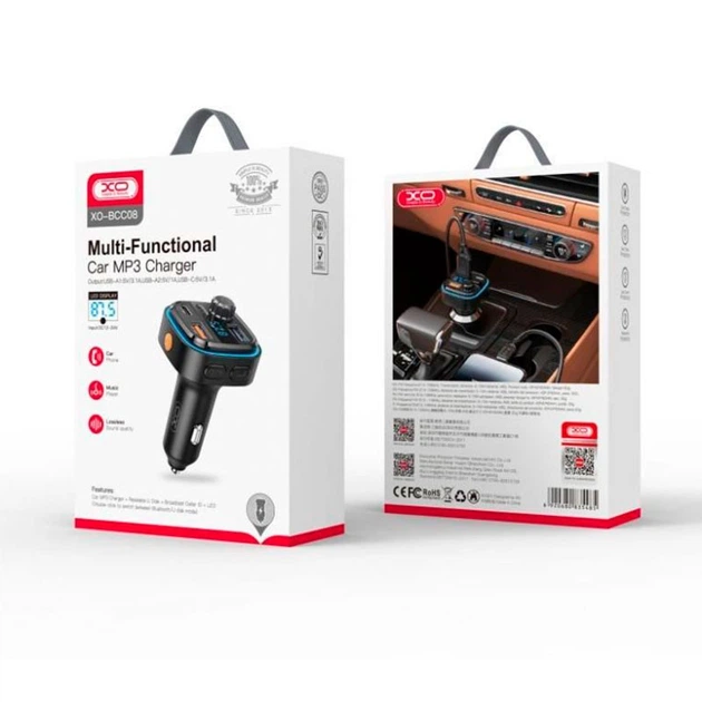 ФМ Модулятор XO BCC-08 QC3.0/18W/2 USB + PD 18W Black 62688 – фото, отзывы, характеристики в ...