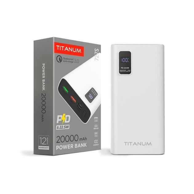 Повербанк TITANUM 727S 20000mAh 22.5W White – фото, відгуки ...