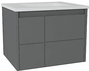 Тумба підвісна DEVIT Laguna 0020110A з умивальником 60 0022110A антрацит – фото, відгуки ...